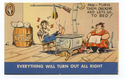 Hillbilly Off Color Comic Art Humor Postcard | eBay
