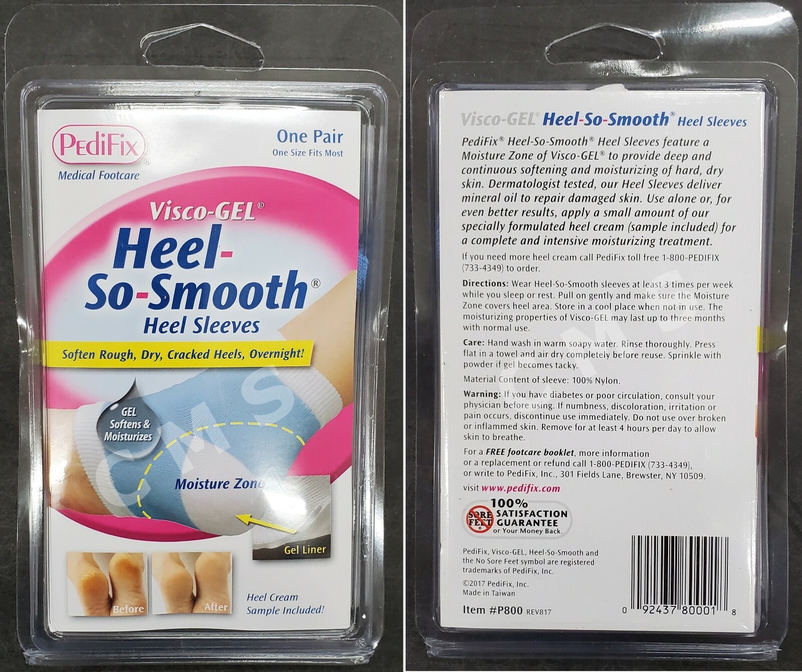 PEDIFIX Visco-GEL Heel-So-Smooth Moisturizing Dry Cracked Skin Sleeve ...