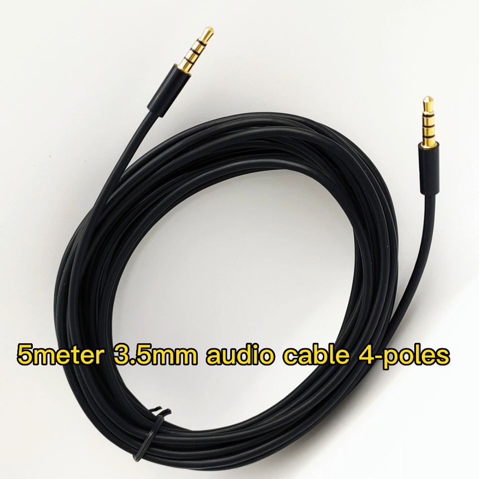FLEAVER 5m 16FT 3.5mm Audio Cable 4-Pole Stereo TRRS Jack Male to Male ...