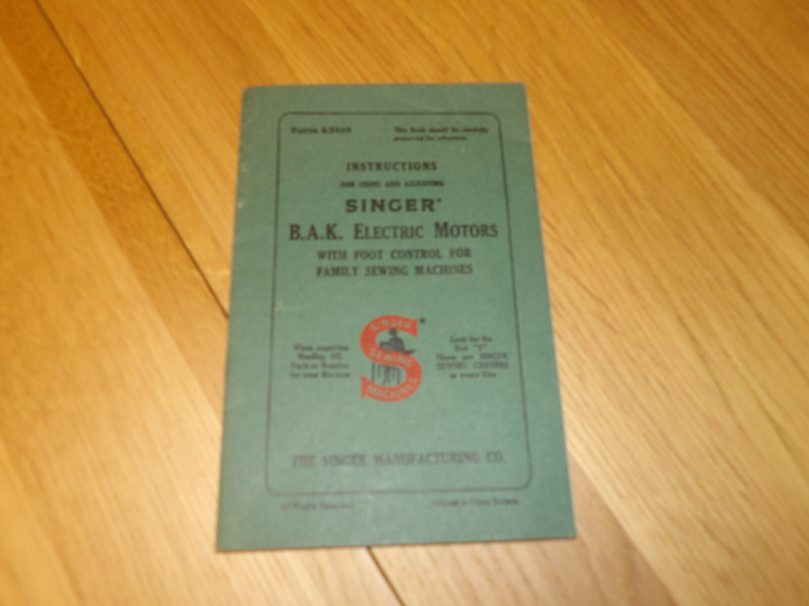 Singer Instructions for B.A.K Electric | Grelly UK