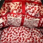 FOXY JEANS woman duffle gym bag handbag crossbody red black white ...
