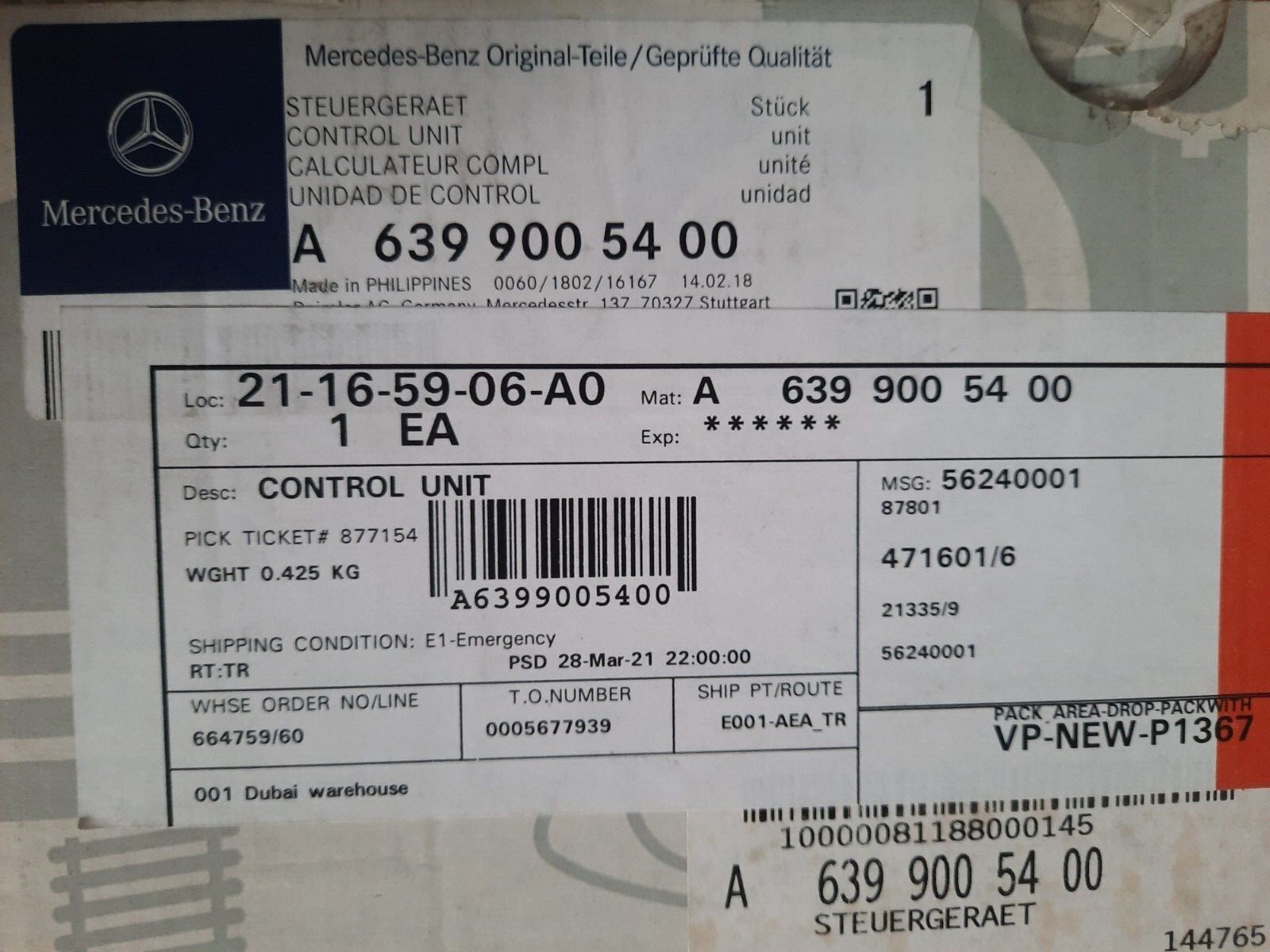 Mercedes W639 Control Unit,Complete Signal And Acquisition Module ...