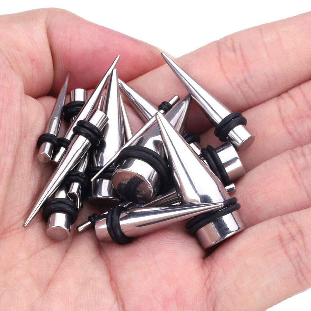 36pcs Smooth Piercing Ear Gauge Stretching Kit Taper Plug Tunnel ...