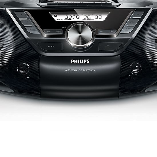 Philips Az787 CD Soundmachine USB Bass Reflex Speakers 12w RMS Genuine ...