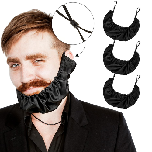 3 Pieces Beard Bonnet for Men Sleeping Beard Caps Covers Bib Net Satin ...