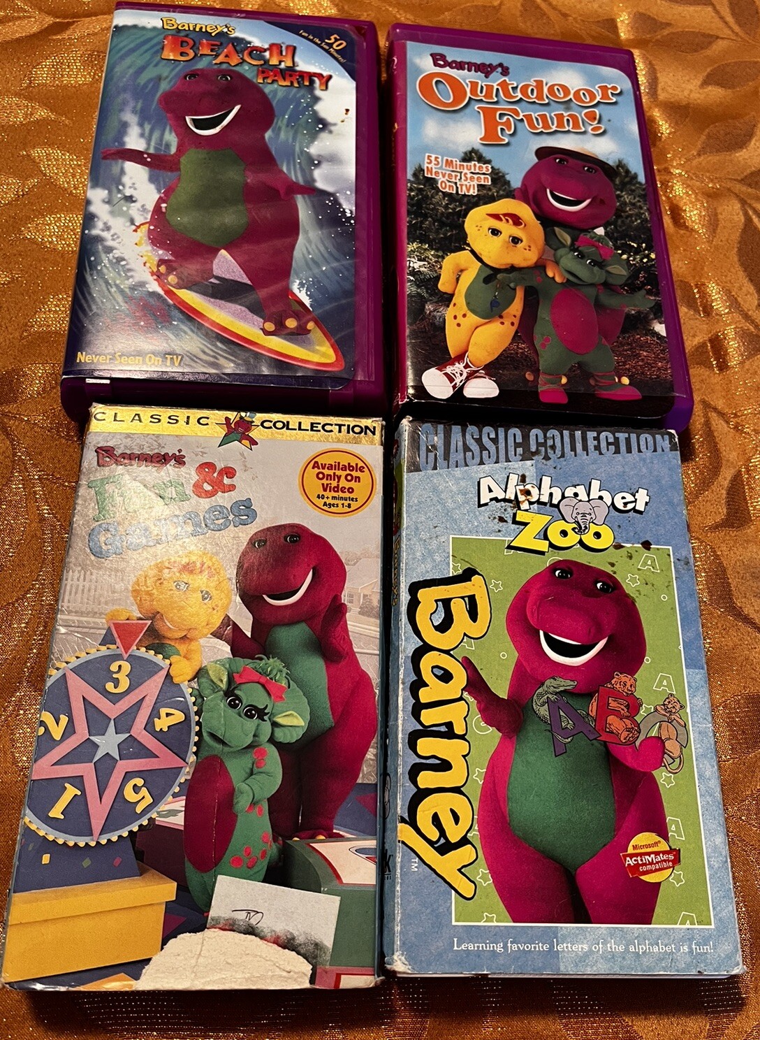 Lot Of 4 Vintage Barney VHS Barneys Beach Party Outdoor Fun Alphabet ...
