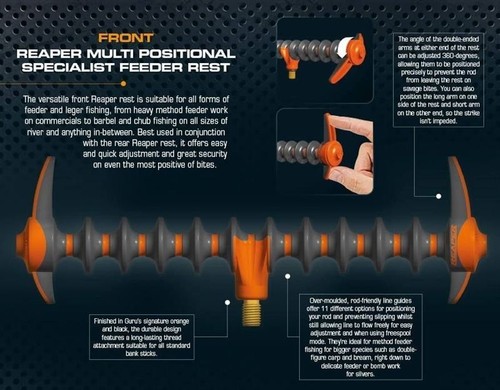 Guru Reaper Front Adjustable Feeder Rod Rest NEW Coarse Carp Fishing ...