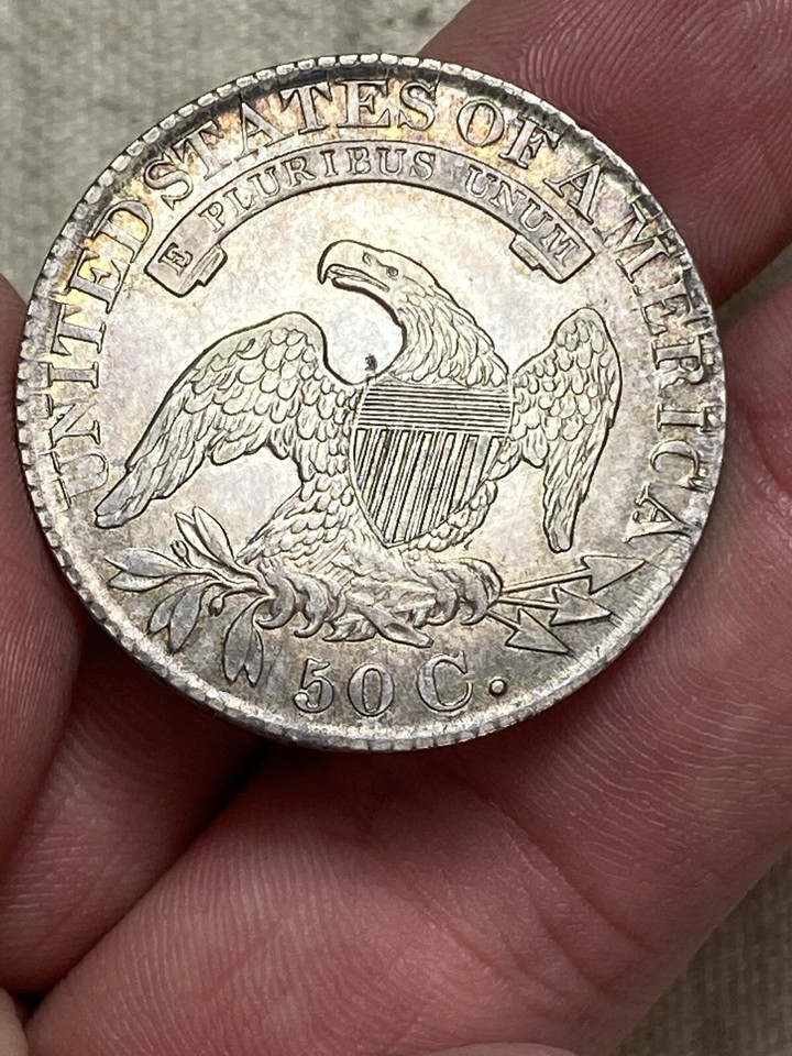 1827 Capped Bust Half Dollar 50C 90% Early US Type Coin AU Details ...