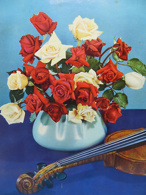 Vintage 1949 Lot of 2 Art Print Litho "Roses" 5366 C. MOSS | eBay