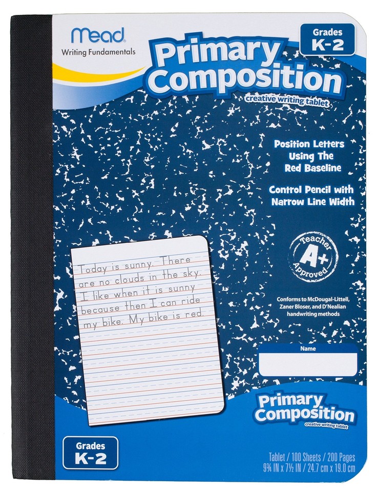 Mead Composition Books/Notebooks, Primary, Grades K-2, Wide Ruled Paper ...