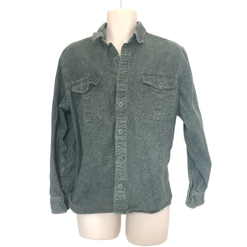 Freedom Foundry Shirt Mens Large Green Pockets Long Sleeve 100% Cotton ...