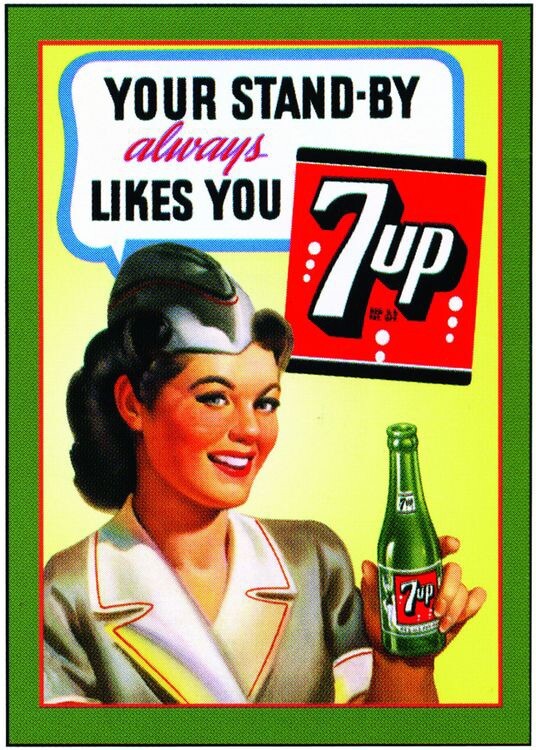 7UP 7 UP Your Stand-by Waitress Cola 17" Metal Tin Sign Soda Pop Retro ...