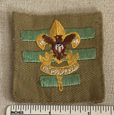 Vintage SENIOR PATROL LEADER Boy Scout Position PATCH Tan Badge EARLY ...