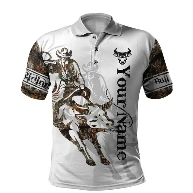 Bull Riding Shirt Rodeo Country Horse Riding Custom Name Polo Shirt ...