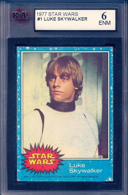 1977 Topps USA Star Wars 1st Series #1 LUKE SKYWALKER Rookie KSA 6 EX ...