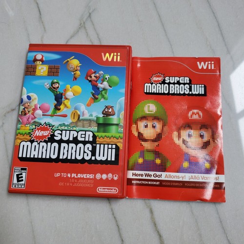 New Super Mario Bros. (Nintendo Wii) CASE AND MANUAL ONLY NO GAME DISC ...