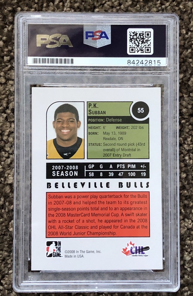 P. K. Subban Canada Signed Prospects AUTOGRAPH PSA Certified RC | eBay