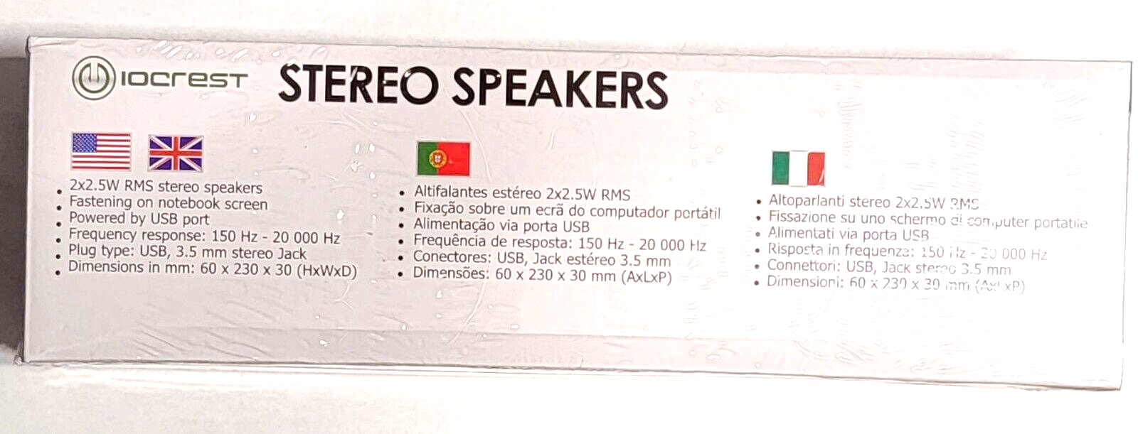 Laptop Speaker USB Powered Portable Stereo Sound Bar Speaker IOCREST CL ...