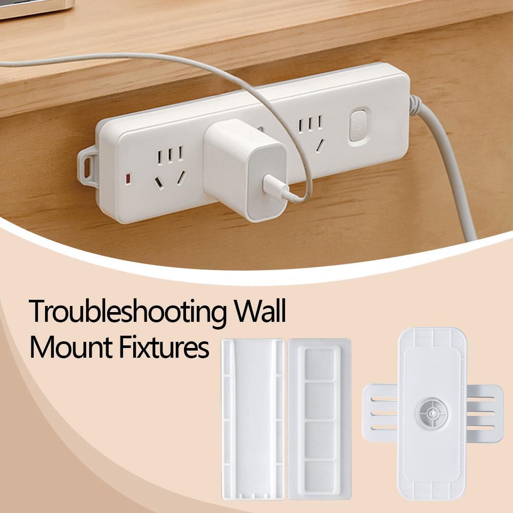 Socket Holder Plug Fixer Wall-Mounted Power Strip Holder Sticker Punch ...