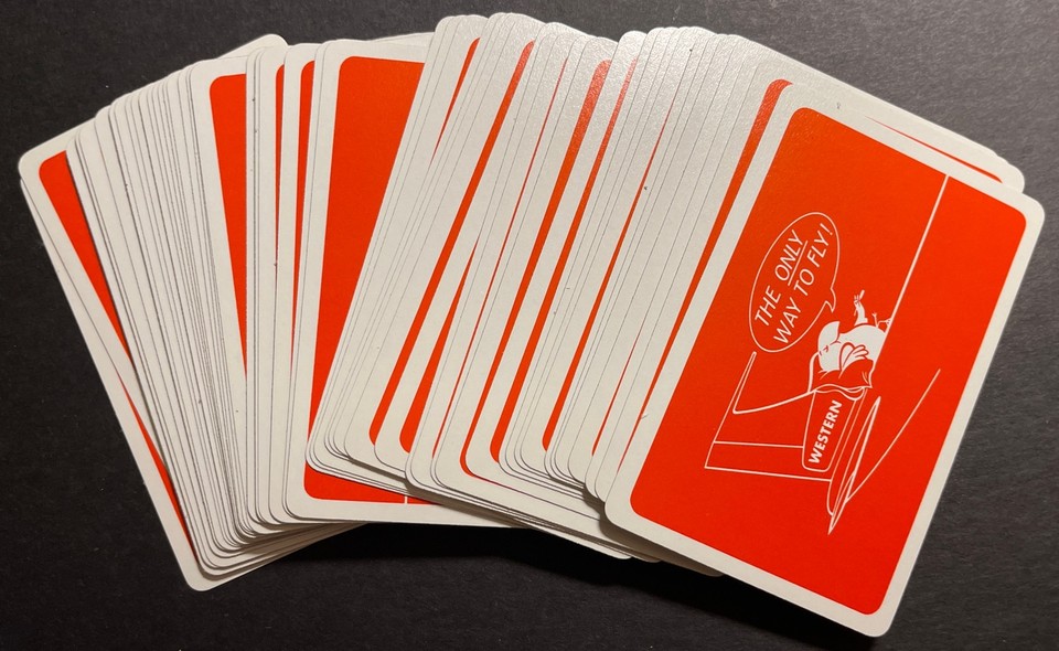 Western Airlines International Playing Cards in box 52 cards with 2 ...