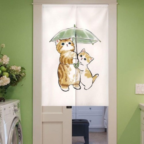 Rain Cat Noren Curtain 65x90cm Polyester Unused Shipping Free | eBay
