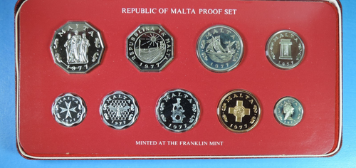 1977 Republic of Malta 9 Coin Proof Set Franklin Mint | eBay
