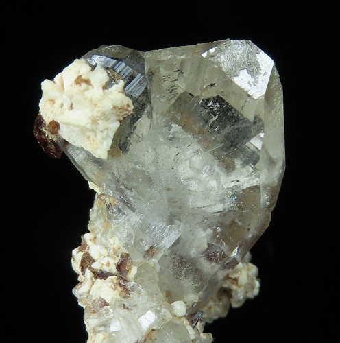 Red Titanite on Japan Law Twin QUARTZ * Lincoln Co., New Mexico, Ex ...