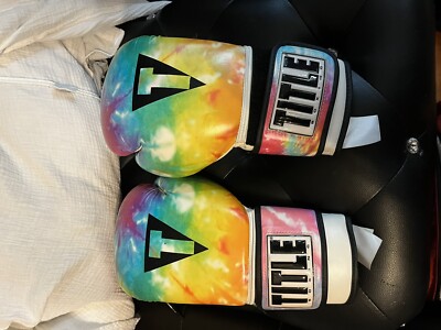 Title Boxing Tie-Die Multicolor Training Kickboxing Leather Gloves ...