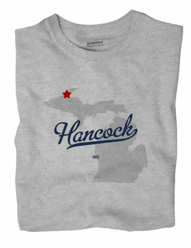 Hancock Michigan MI Mich T-Shirt MAP | eBay