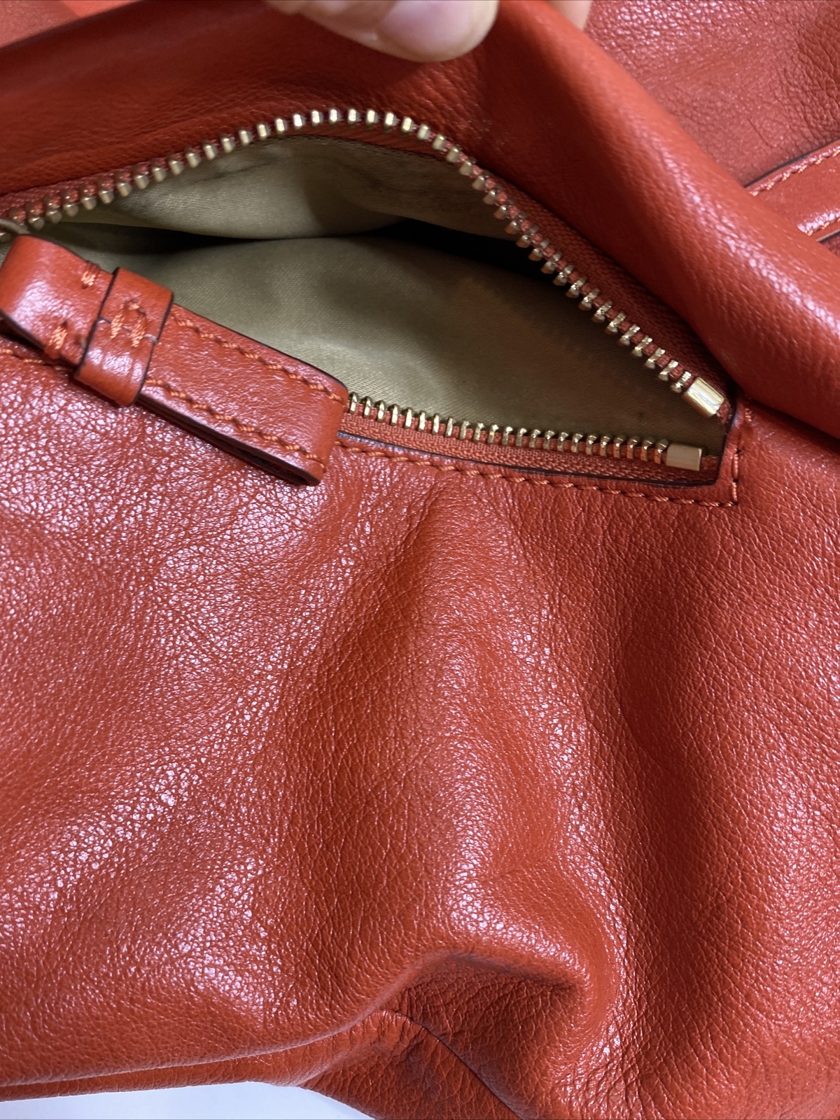 Auth COACH Madison Isabelle Orange Brown Leather Crossbody Bag #21224 ...