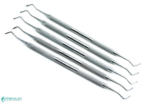 Set of 5 Dental Excavators Spoons 1mm, 1.2mm, 1.5 (round), 1.5mm ...