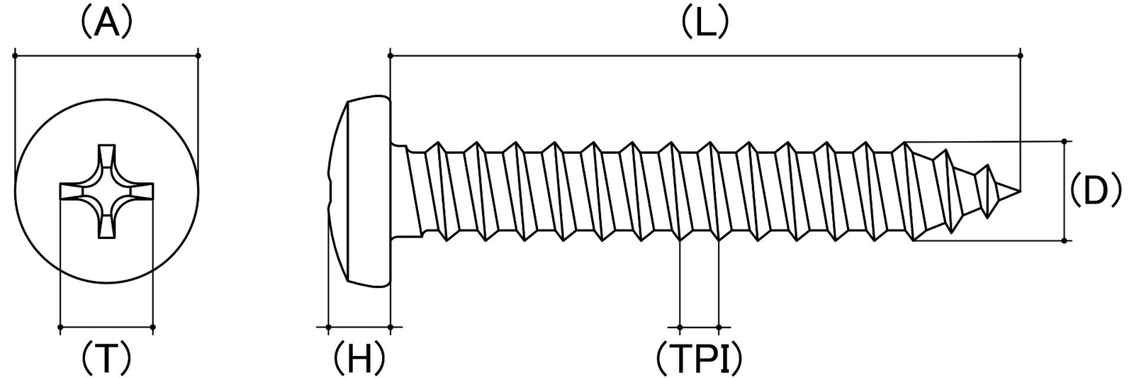 Qty 500 Self Tapper Screw 6g x 1" Pan Phillips (PH2) Zinc Plated ...