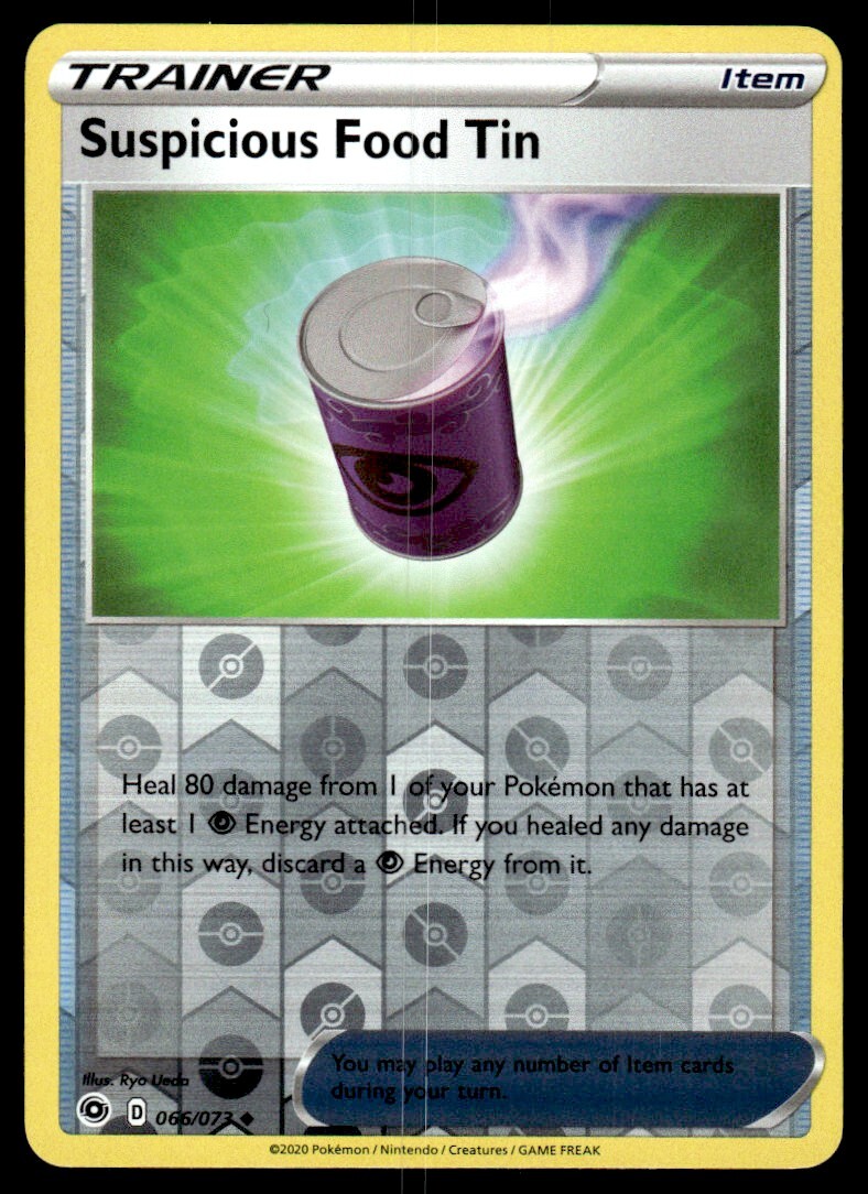 Suspicious Food Tin #066/073 Reverse Holo 2020 Pokmeon Champion's Path ...