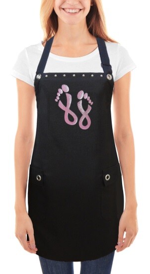 Nail Tech Manicurist Apron "PINK RIBBON FEET" Pedicure/Manicure salon ...