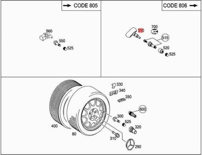 Genuine MERCEDES C216 C219 R230 S211 V251 W164 Tire pressure sensor ...