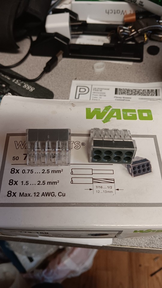 WAGO 773-168 - 8 Conductor Wall Nuts 40 Pack Brand New #12 gauge Max ...