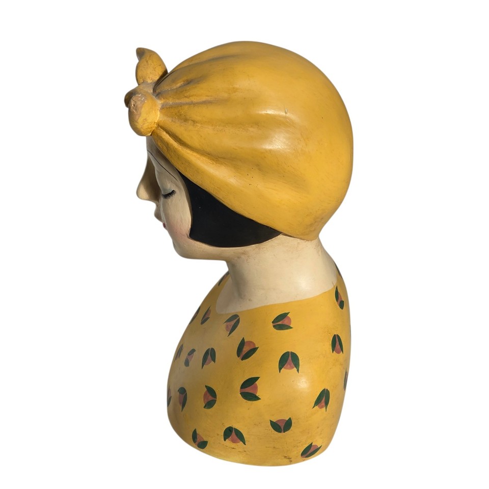 1920's Bathing Beauty Figurine Girl Colorful Retro Head Bust Sculpture ...