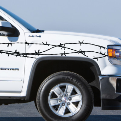 2- 197" x 20" Barbed Wire Side Graphic Vinyl Decal Sticker Car Truck ...