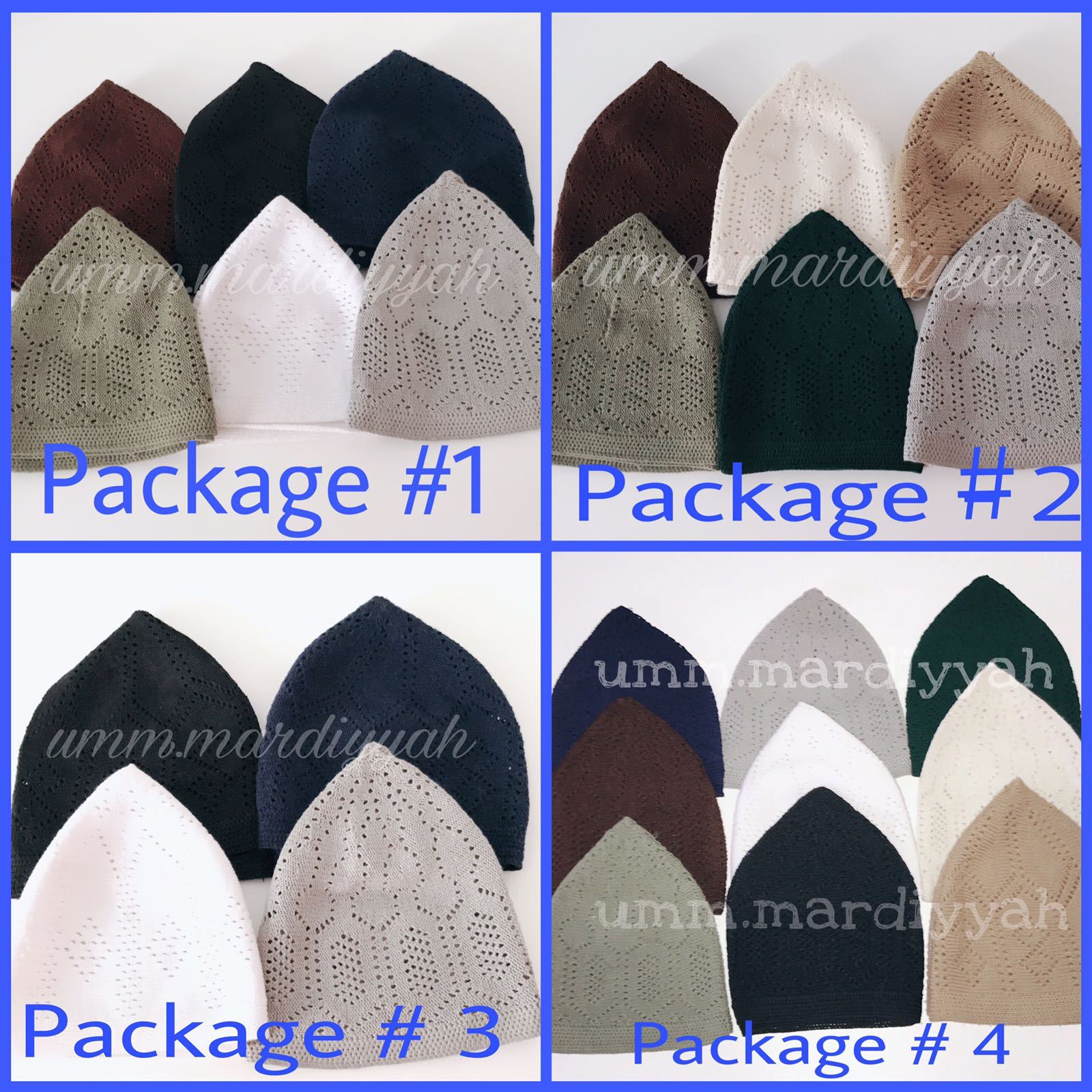Bundle pack Muslim Men's Hats -Turkish Caps Cotton -Kufi - Topi ...