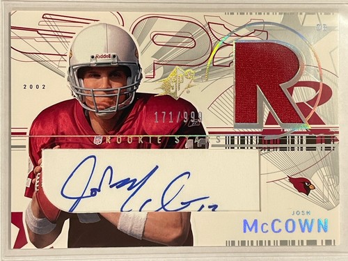 2002 SPx Josh McCown Rookie RC Jersey Autograph Auto /999 Arizona ...