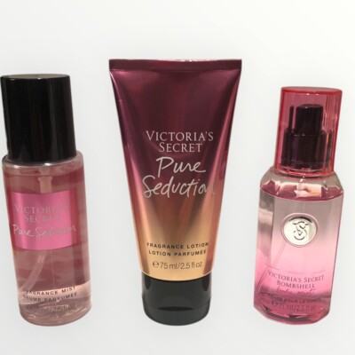 Victoria Secret Bombshell Mist & Pure Seduction Mist & Lotion Set NEW ...