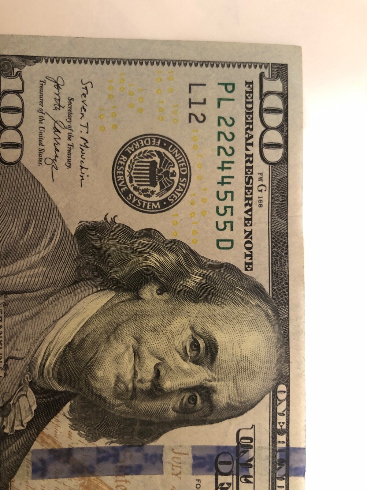 100$ Bill series (2017-A) Rare "Quad double"Fancy Serial Number 4 Pairs ...