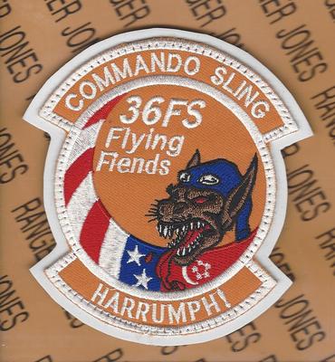 USAF Air Force 36th Fighter Squadron FS Fiend Commando Sling patch Hook ...