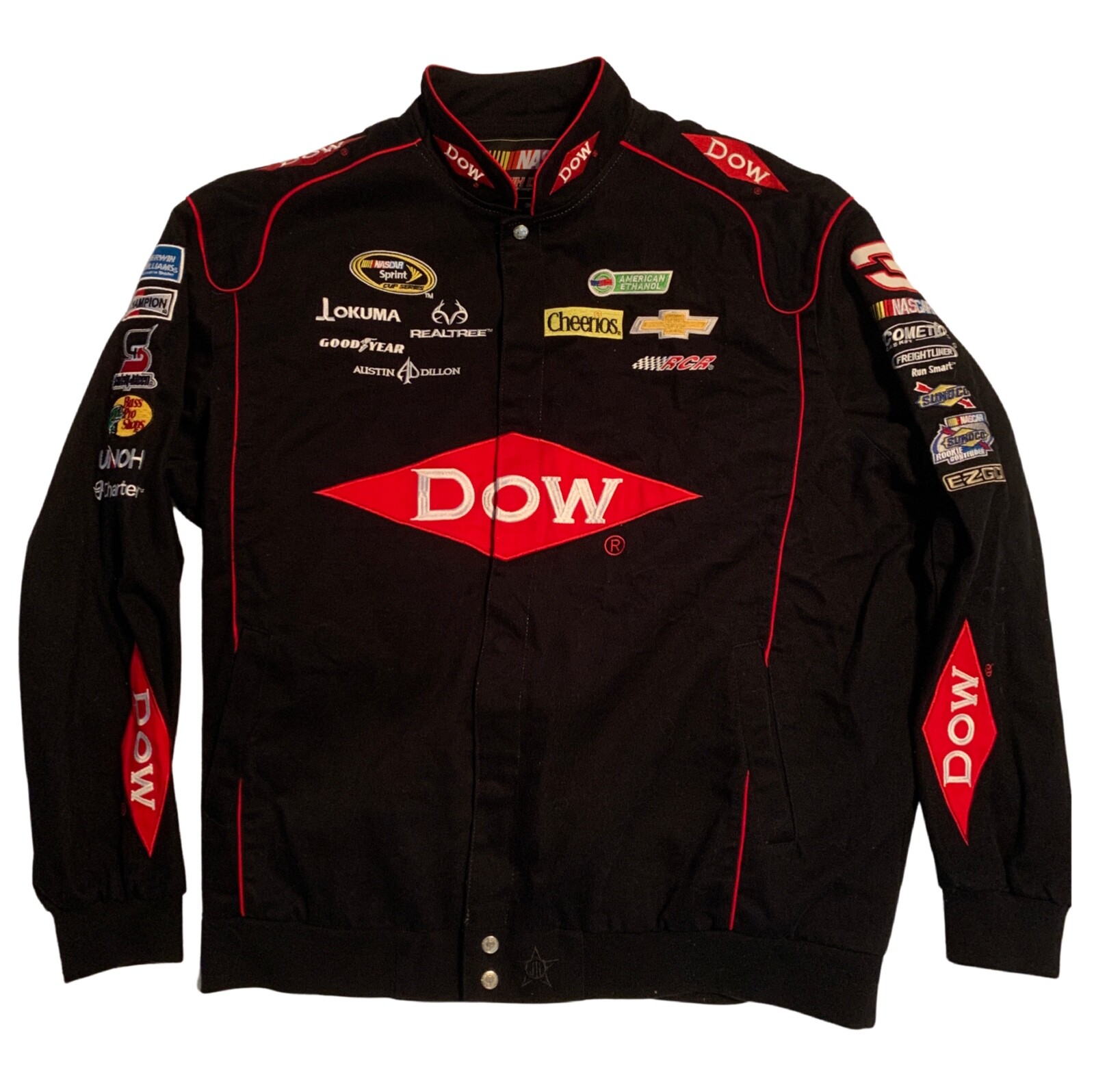 Nascar Austin Dillon DOW NASCAR Jacket Men 3XL Snap Front Embroidered ...