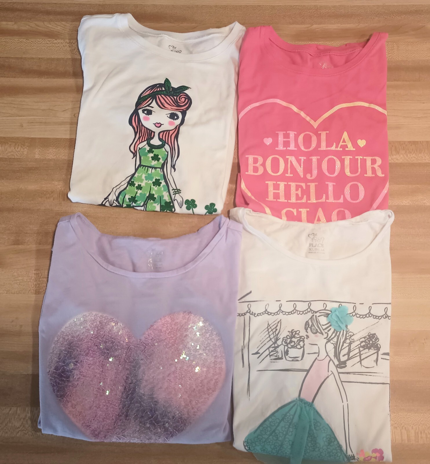 Lot Of 4 - The Children's Place - Girls Graphic T-shirt Tees - XL 14 ...
