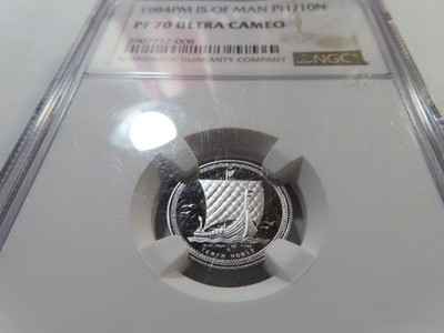 O47 Isle of Man 1984-PM PLATINUM 1/10 Oz. Noble NGC PROOF-70 UCAM Top ...