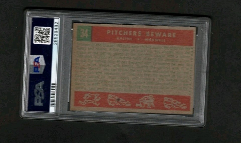 Venezuelan Topps 1959 Al Kaline / C. Maxwell #34 PSA 6! High Grade For ...