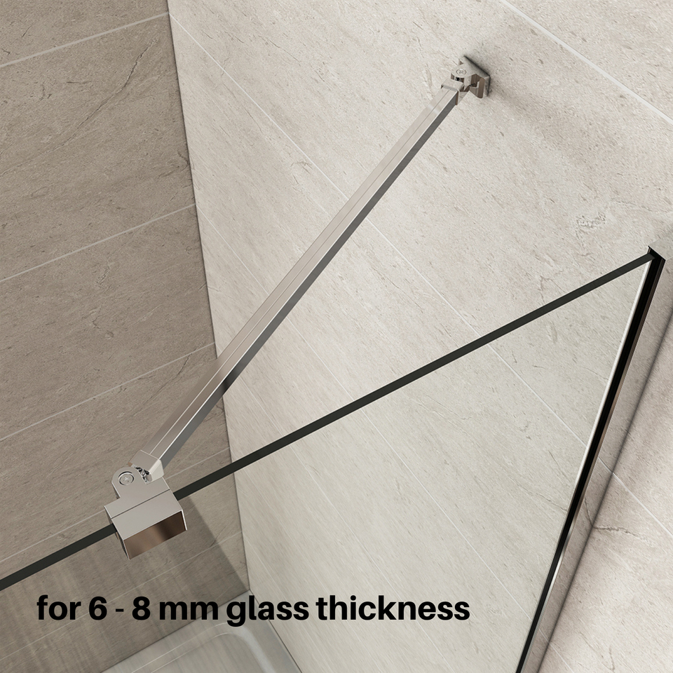 EMKE Shower Screen Door Angled Support Bar Arm Rotatable For 6 - 8mm ...