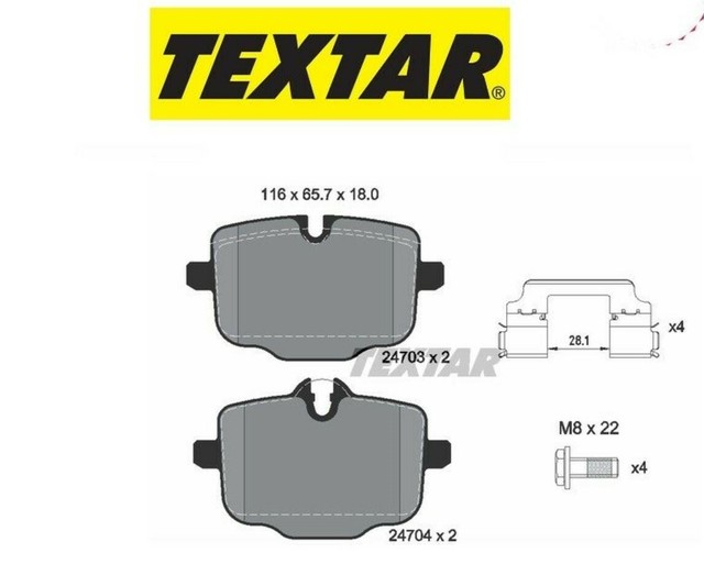 BMW Textar Rear Disc Brake Pad Set 2470301 34216775346 for sale online ...