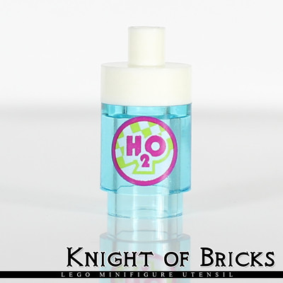 LEGO Minifigure Food TRANS LIGHT BLUE Brick Round 1x1 H2O Bottle of ...